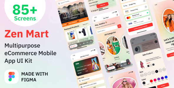 Multipurpose eCommerce Store Mobile App UI Kit Figma Template - Zen Mart by The_Krishna